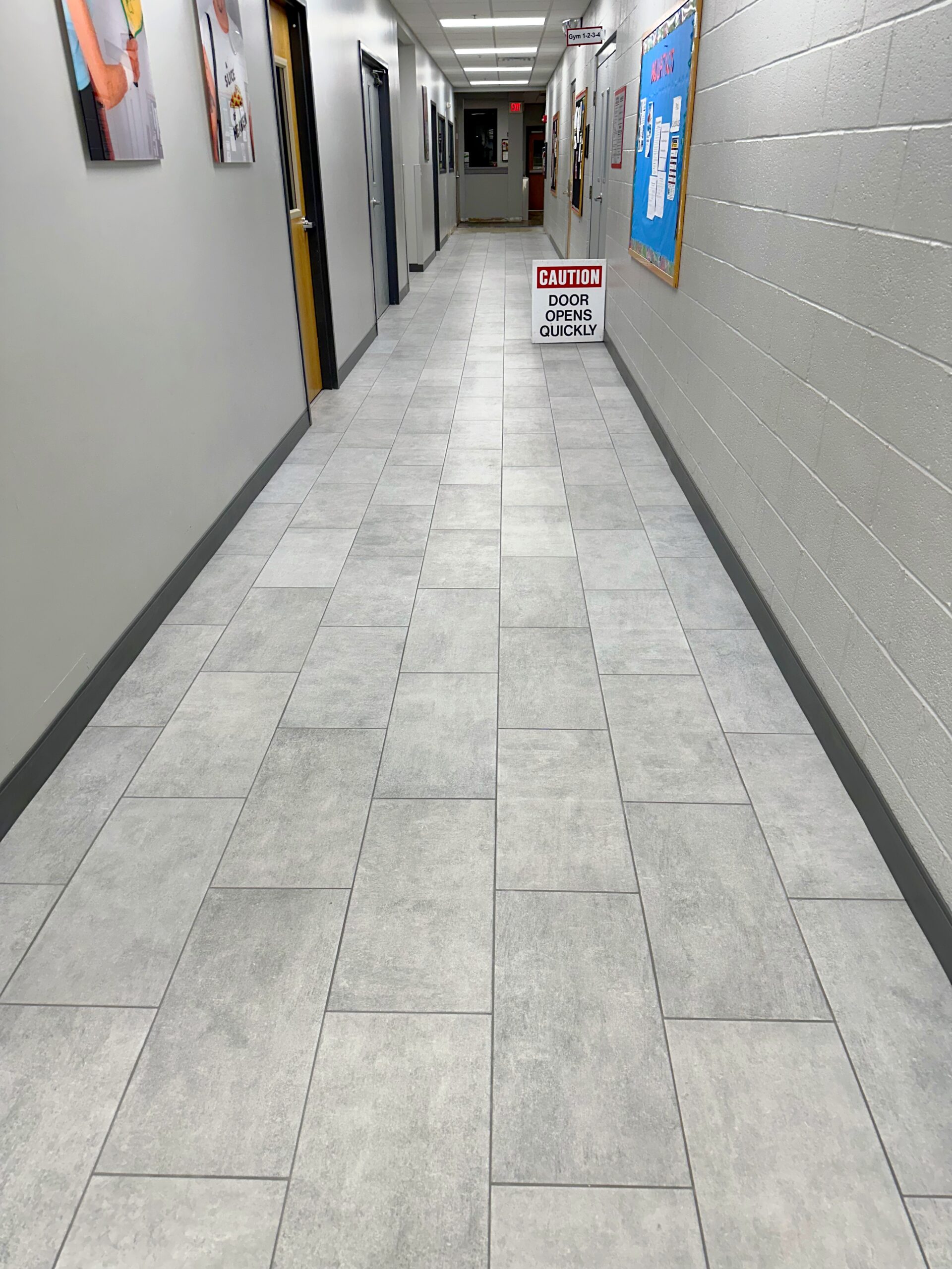 Hallway with Trim Facing Turnstile – Lititz Rec