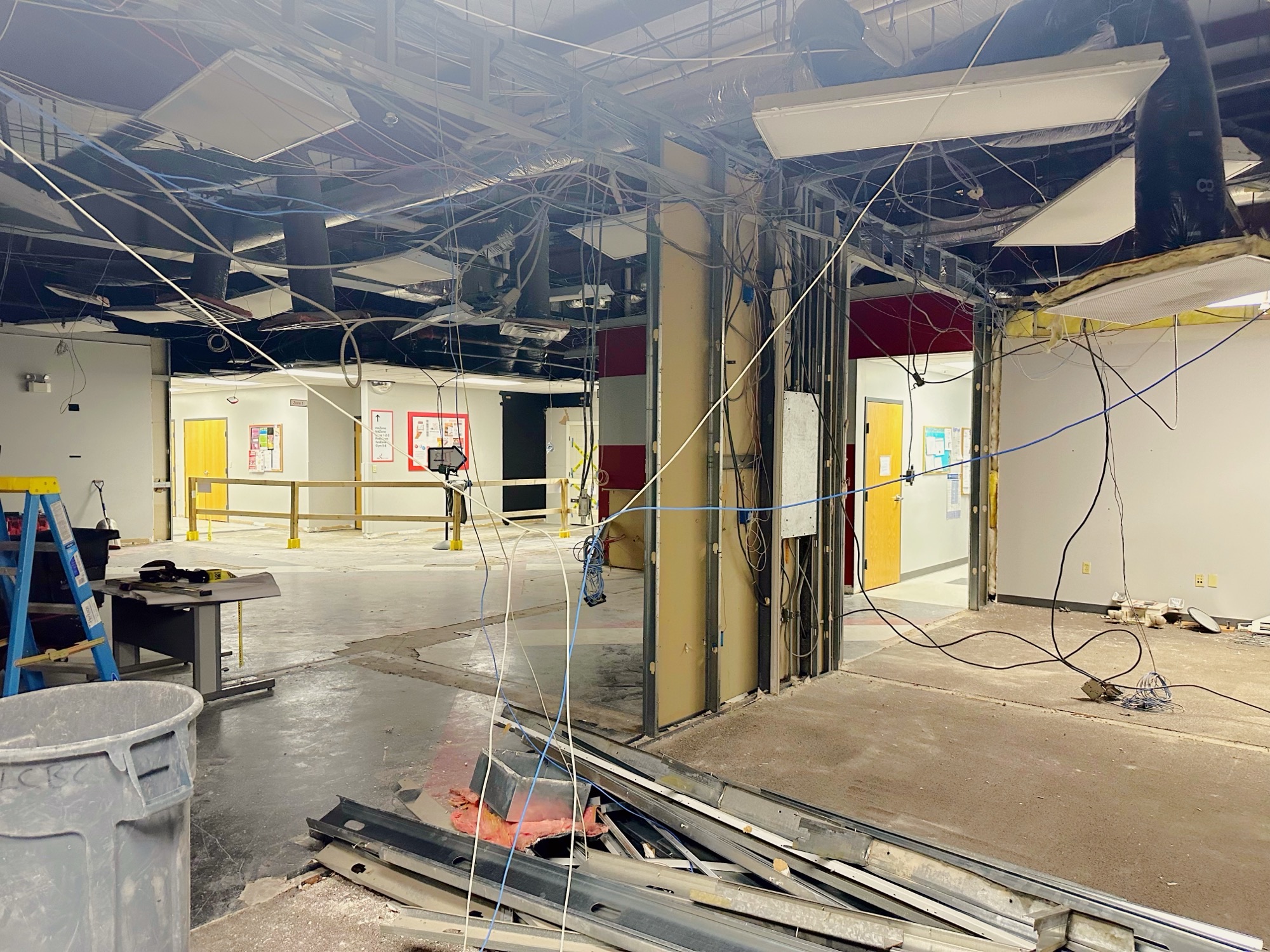 Lobby Demo Wires Hanging From Karen Office – Lititz Rec