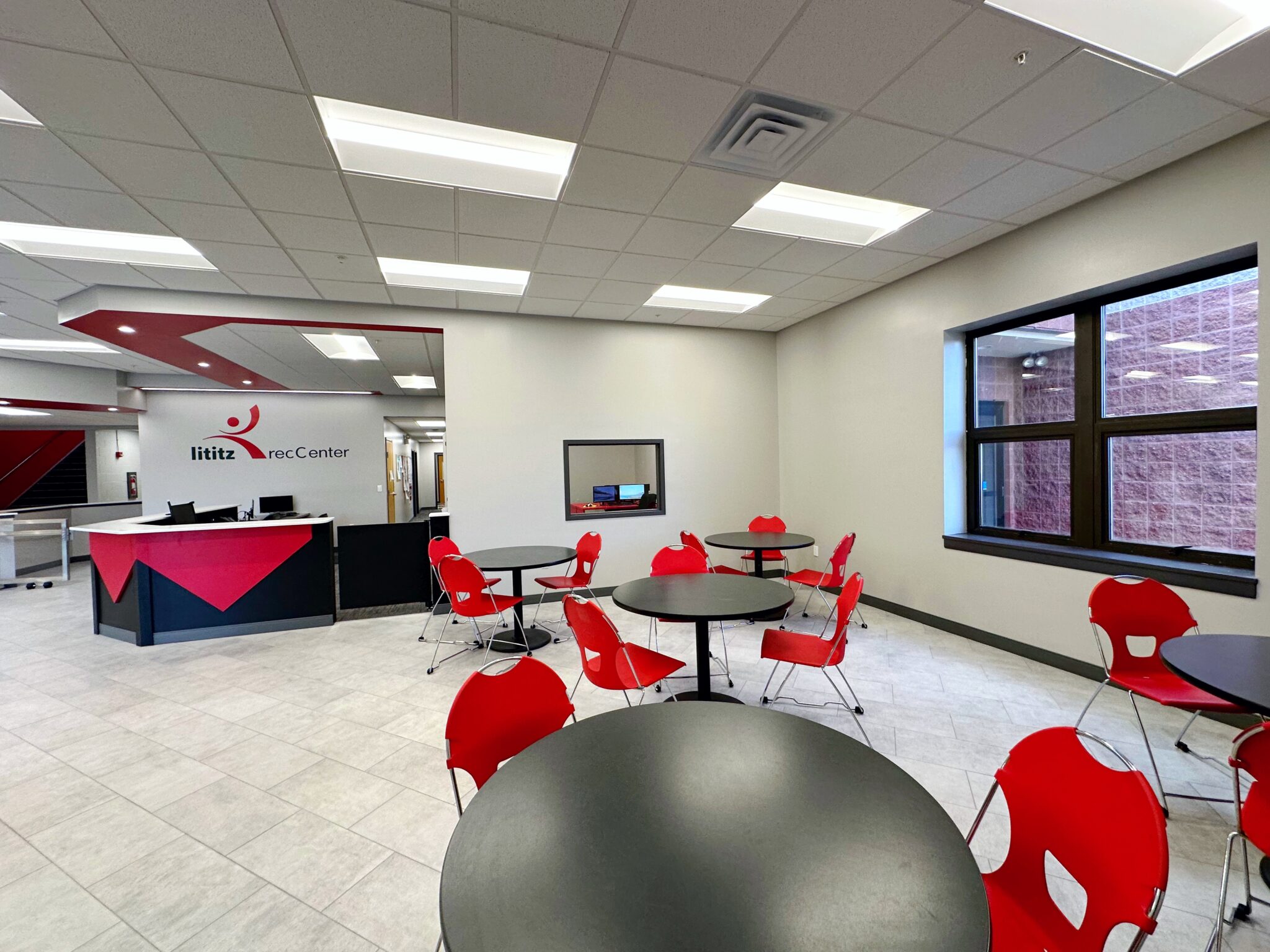 Seating and Tables in Lobby Ready to Open – Lititz Rec